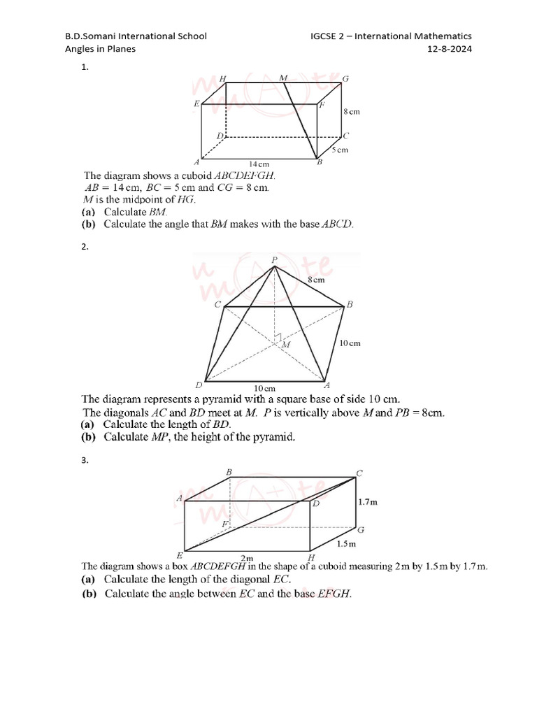 Angles in Plane | PDF