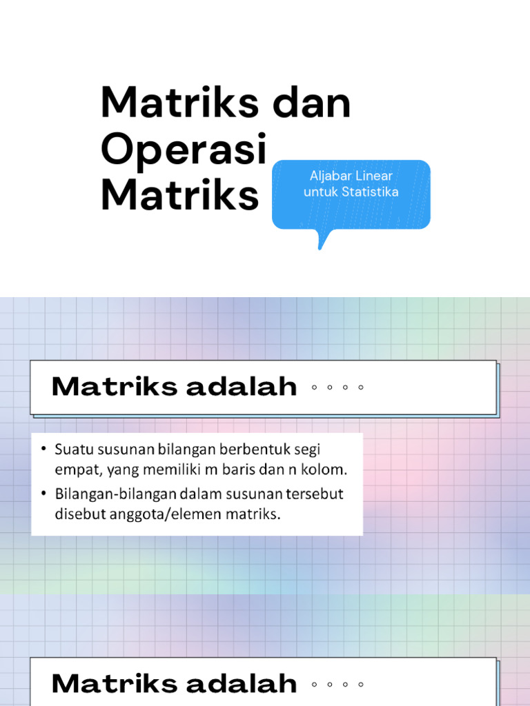 Operasi Matriks dalam Aljabar Linear | PDF