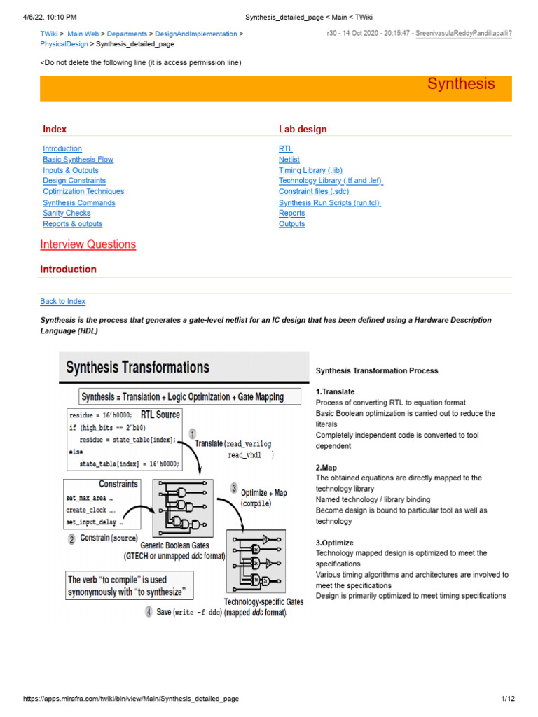 Synthesis Flow | PDF