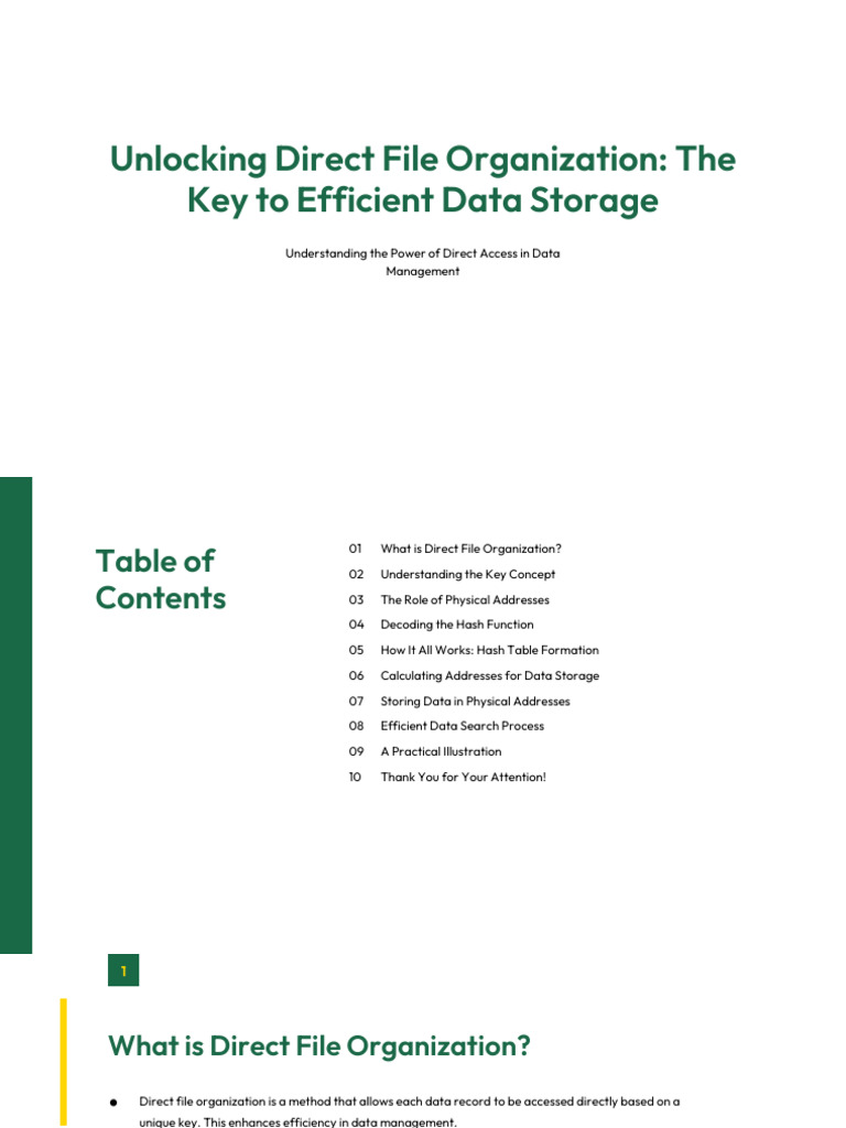 Unlocking Direct File Organization: The Key To Efficient Data Storage | PDF