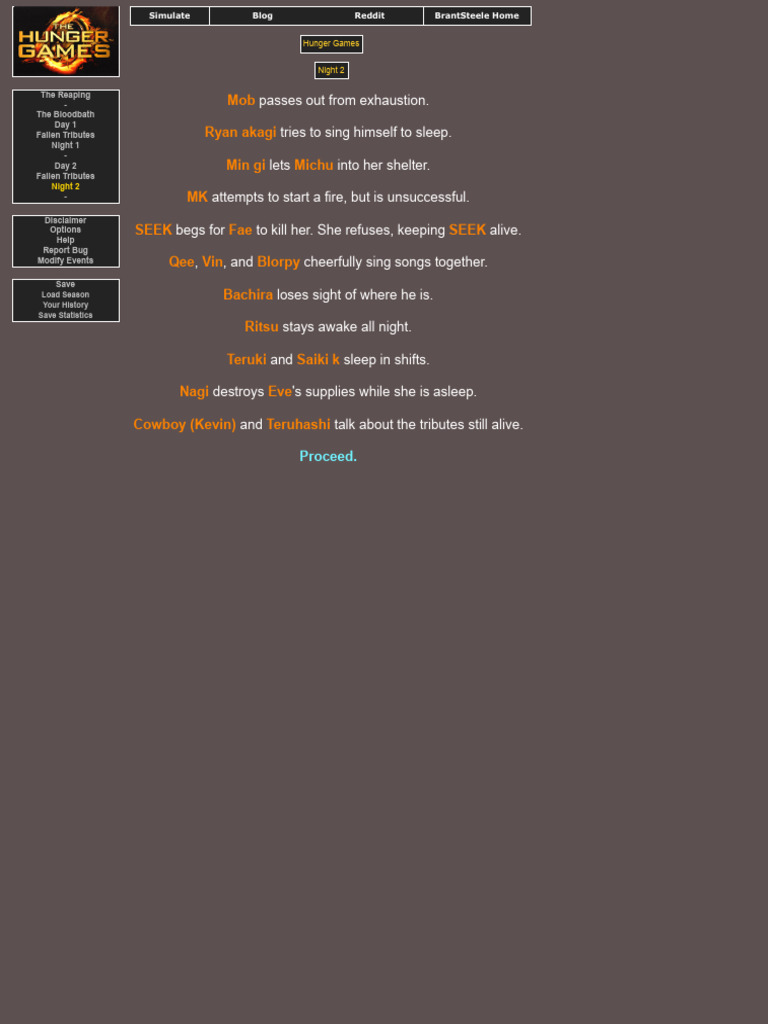 BrantSteele Hunger Games Simulator | PDF