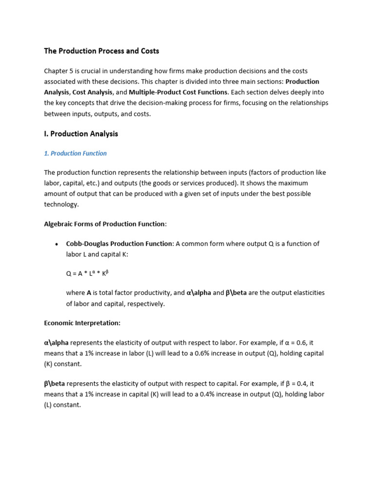 ME Ch05 The Production Process and Costs | PDF