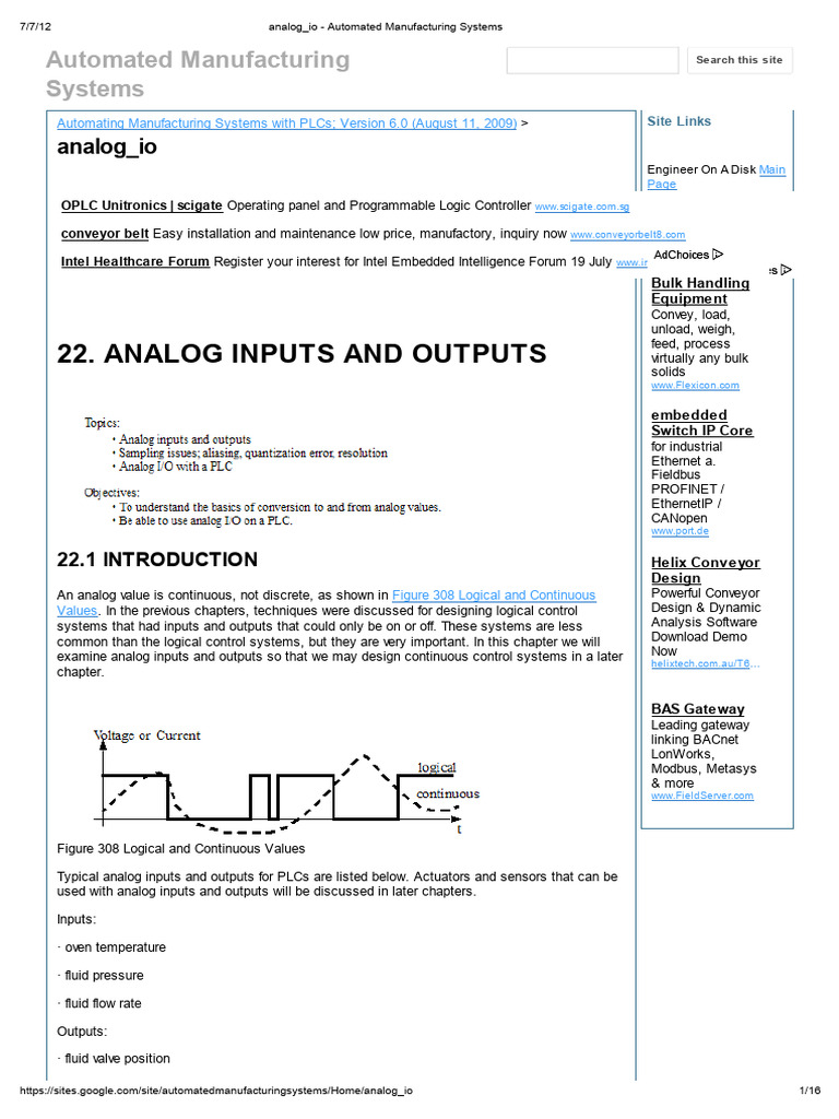 Analog - Io - Automated Manufacturing Systems | PDF