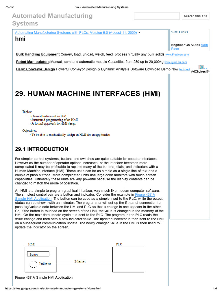 Hmi - Automated Manufacturing Systems | PDF