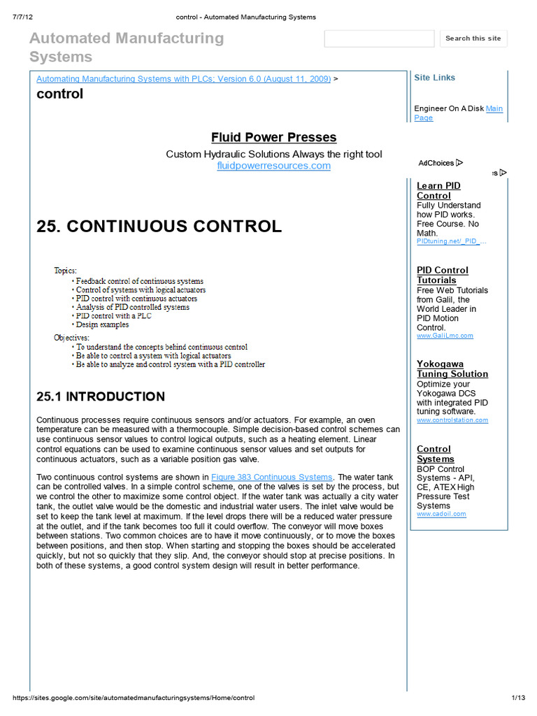 control - Automated Manufacturing Systems | PDF