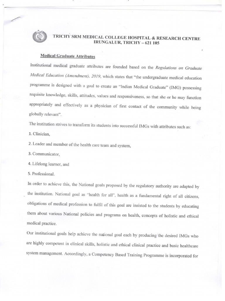 Medical Graduate Attributes | PDF