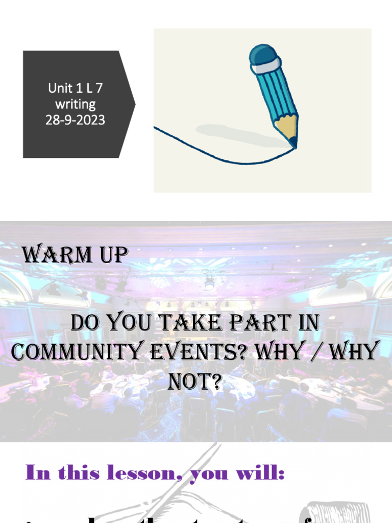 unit 1 L 7 writing | PDF