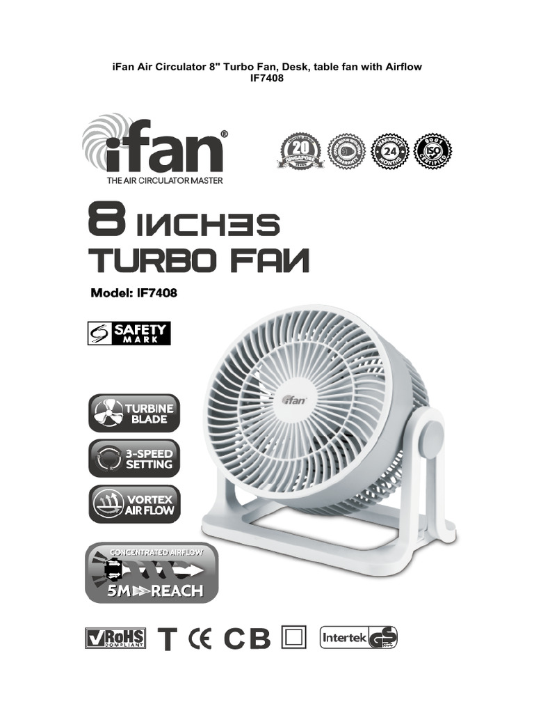 FAN iFAN 8 TURBO FAN IF7408 IM | PDF