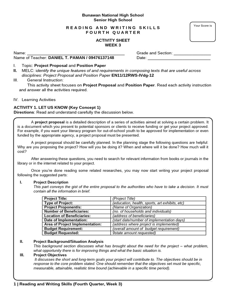 Q4 RWS WK3 Las 2021 | PDF