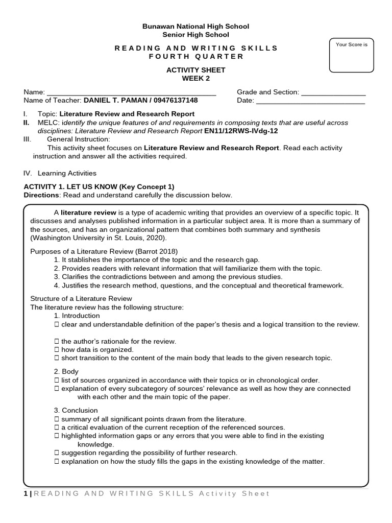 Q4 RWS WK2 Las 2021 | PDF
