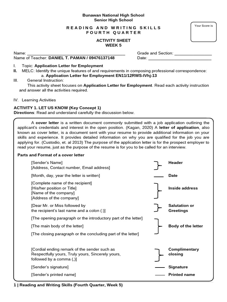 Q4 RWS WK5 Las 2021 | PDF