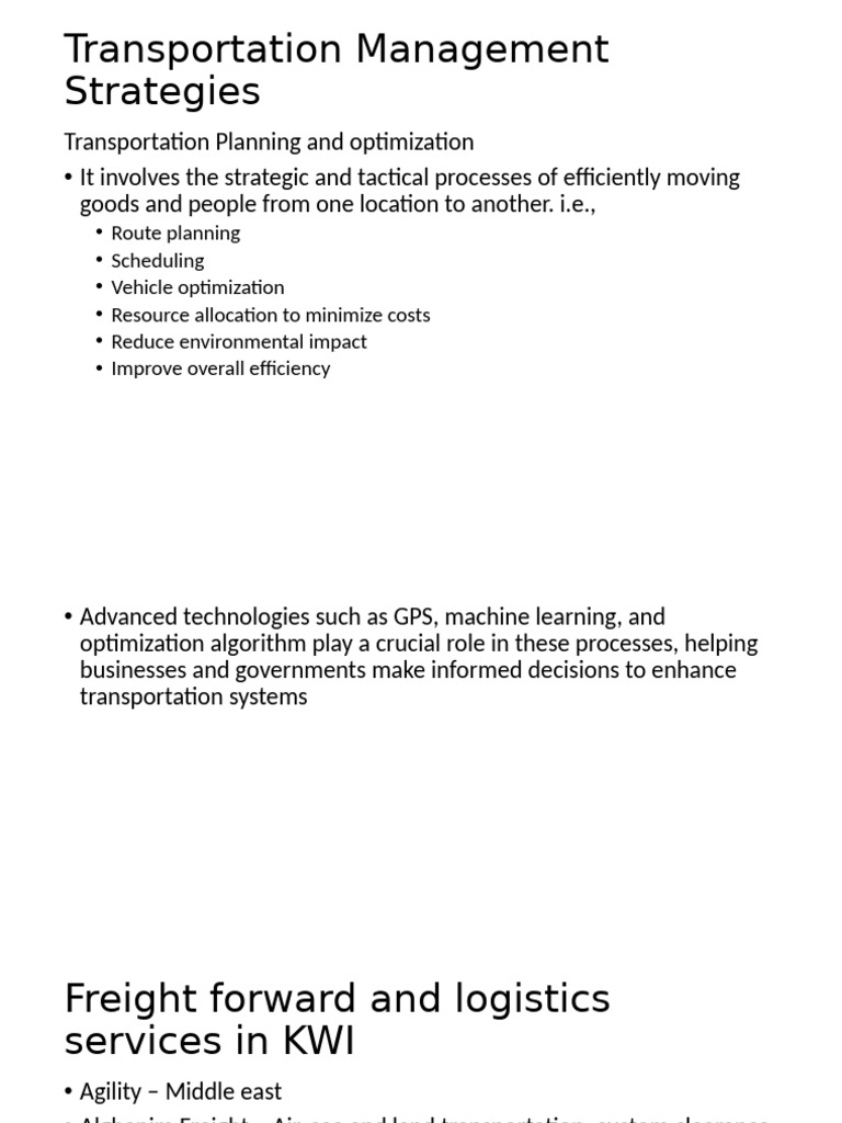 5 Transportation Management Strategies | PDF