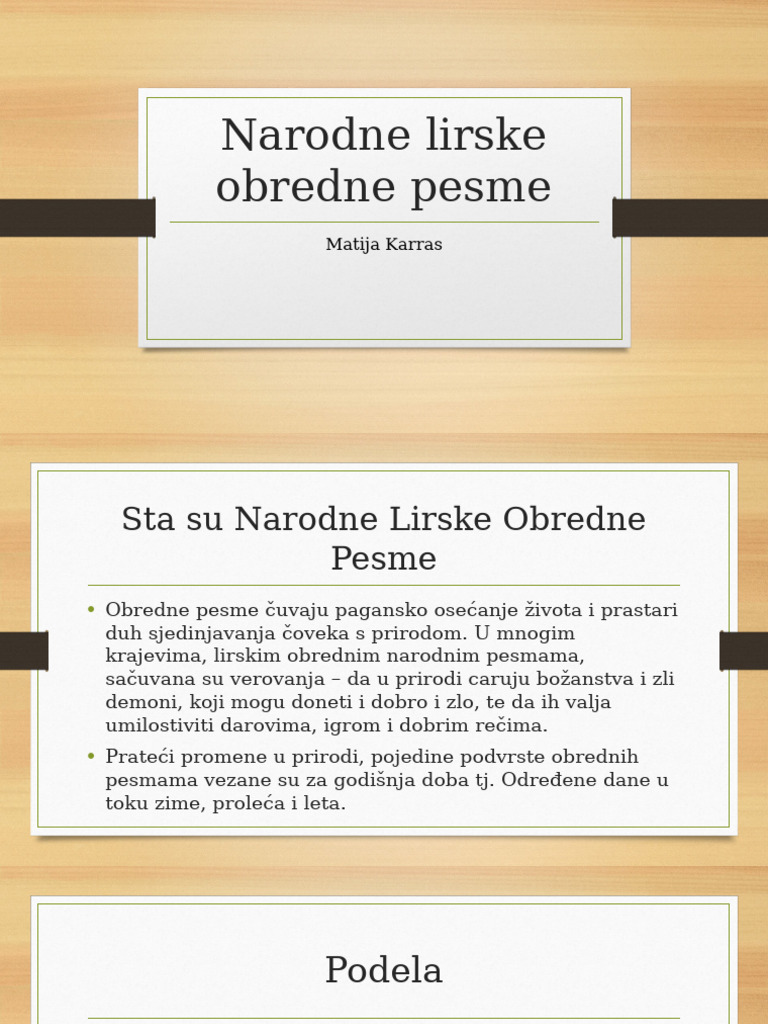 Narodne Lirske Obredne Pesme | PDF