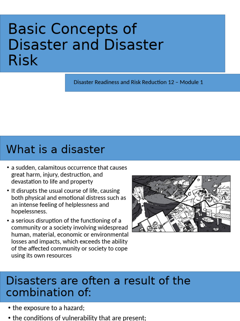 DRRR 01 - Basic Concepts of Disaster and Disaster Risk | PDF | Natural Disasters | Hazards