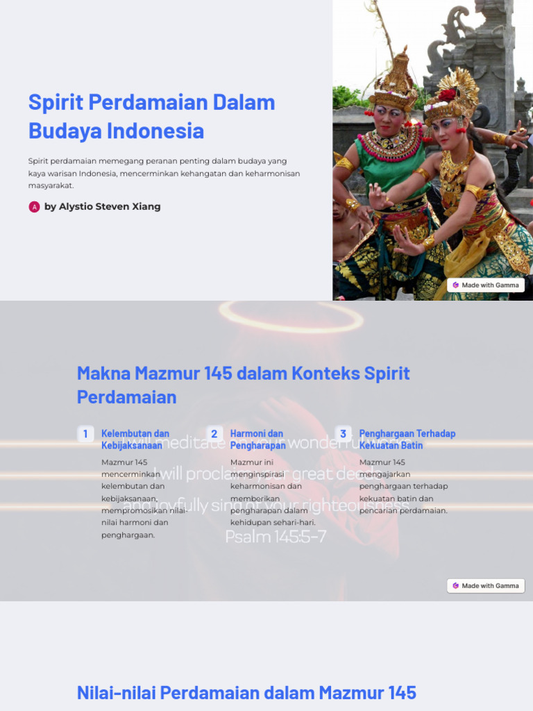 Spirit Perdamaian Dalam Budaya Indonesia | PDF