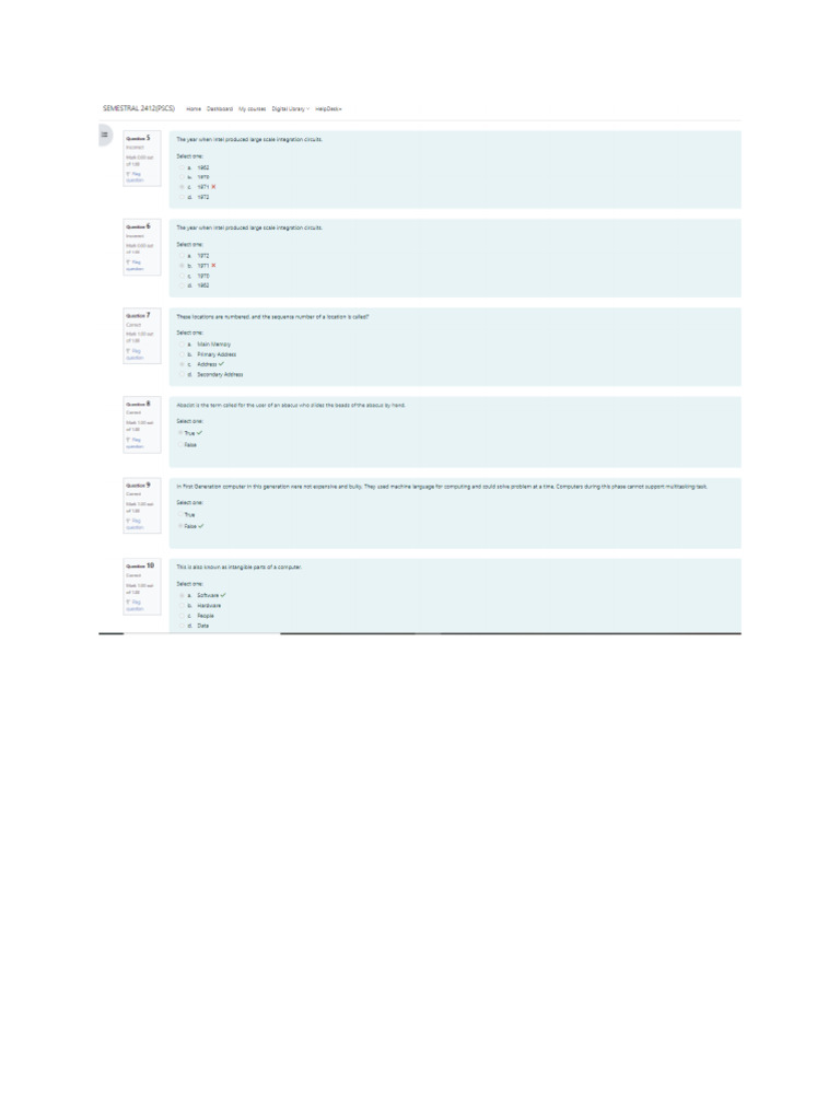 Computing Fundamentals Quiz and Lab Quiz Answers | PDF