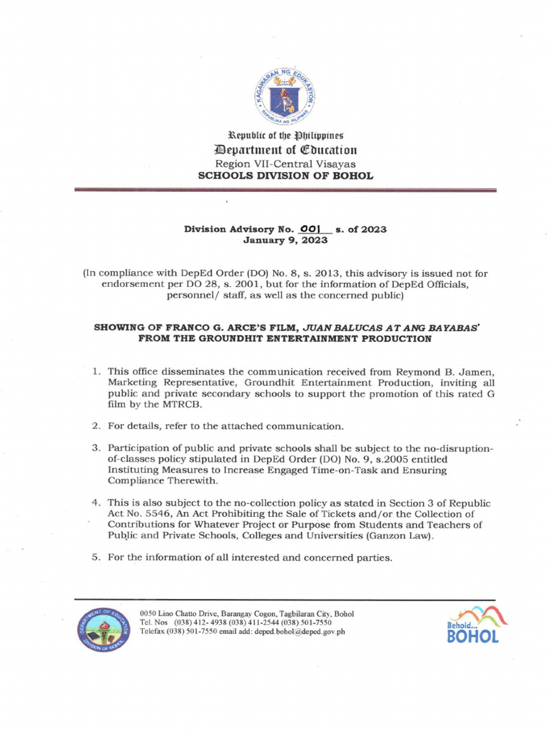 DA No. 001 S. 2023 | PDF