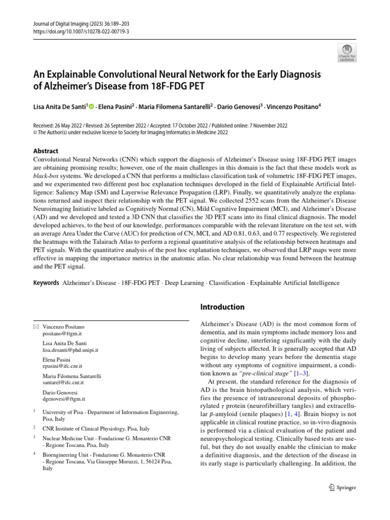 An Explainable Convolutional Neural Network For The Early Diagnosis of Alzheimer's Disease From ...