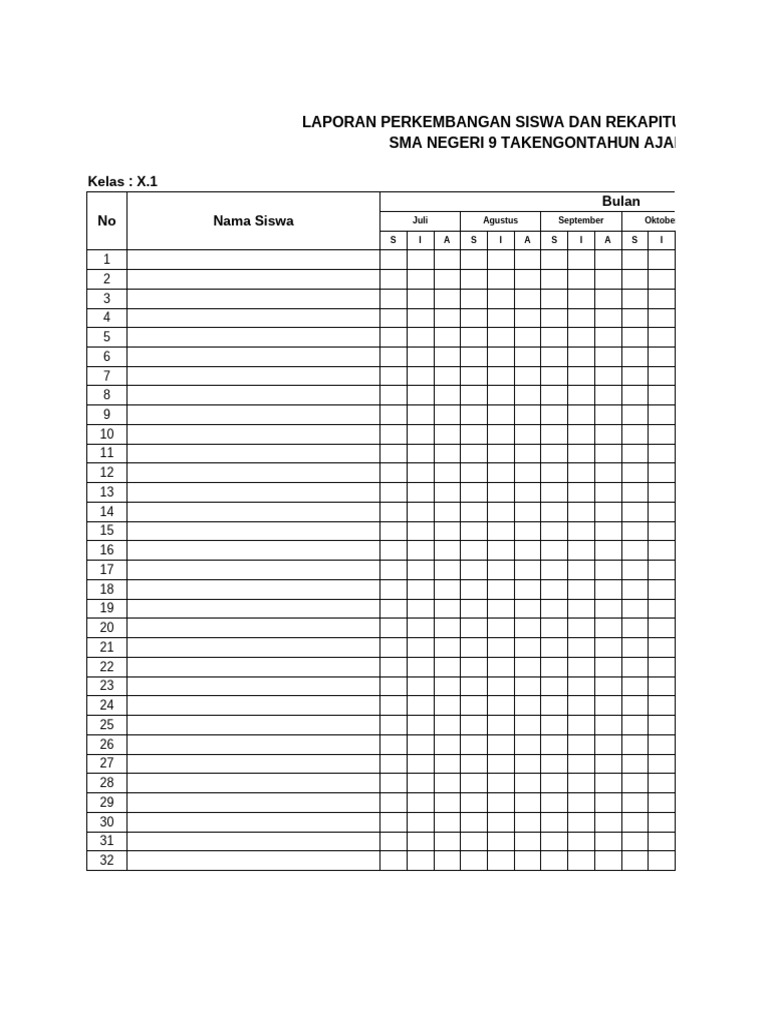 Rekap Absen Bimbingan Konseling | PDF