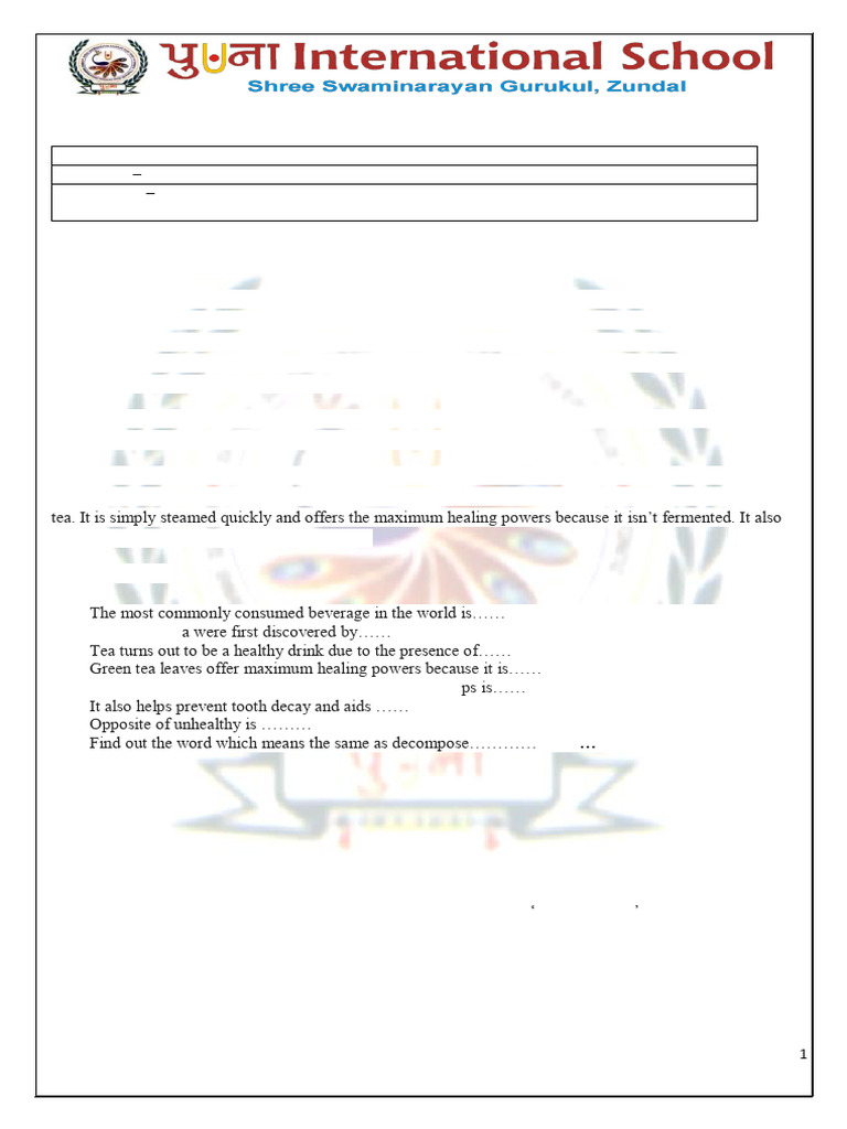 Grade-8 English SA-1 Assignment 2021-22 | PDF