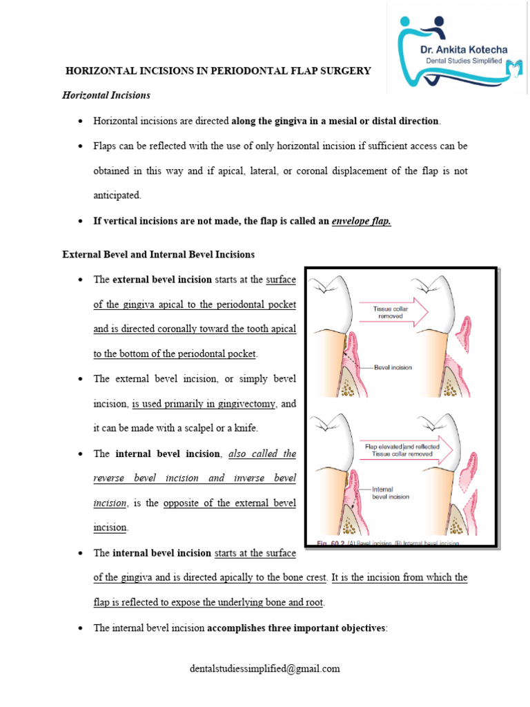 Horizontal Incisions in Periodontal Flap Surgery | PDF