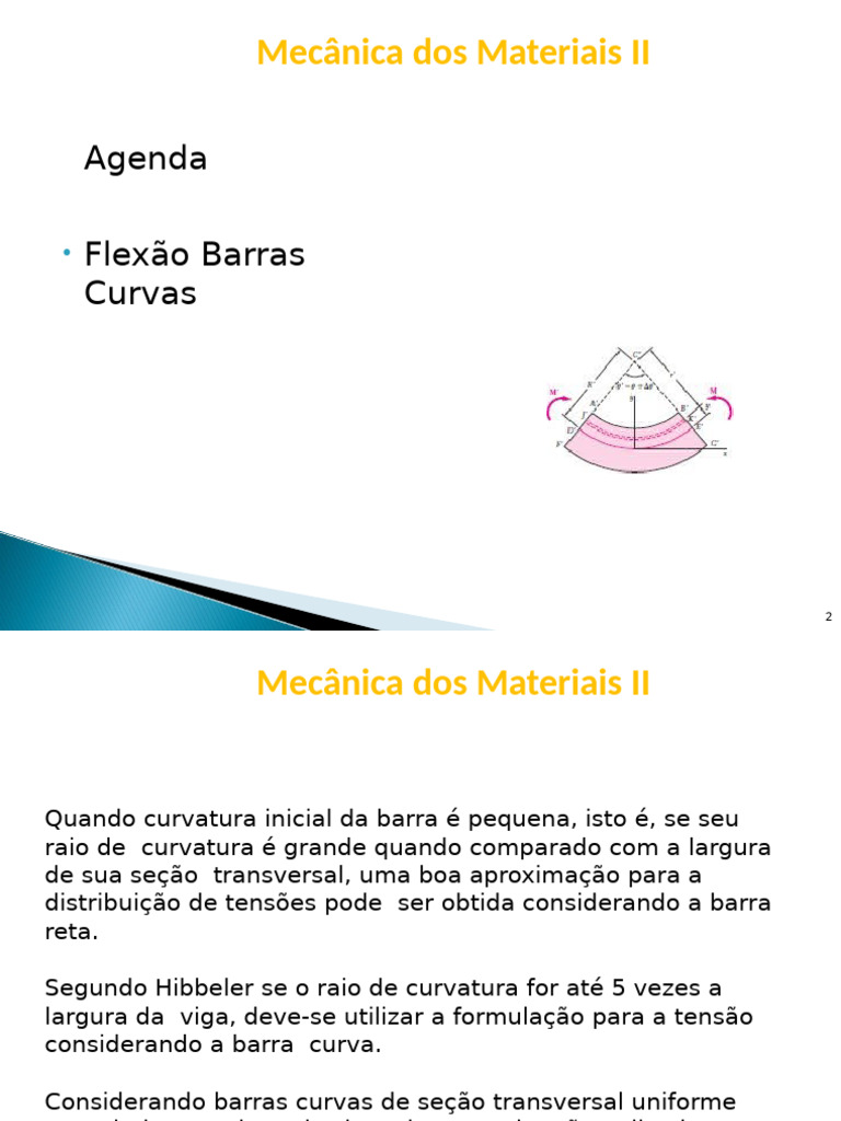 Aula 4 Flexao Barras Curvas 2 2024 | PDF