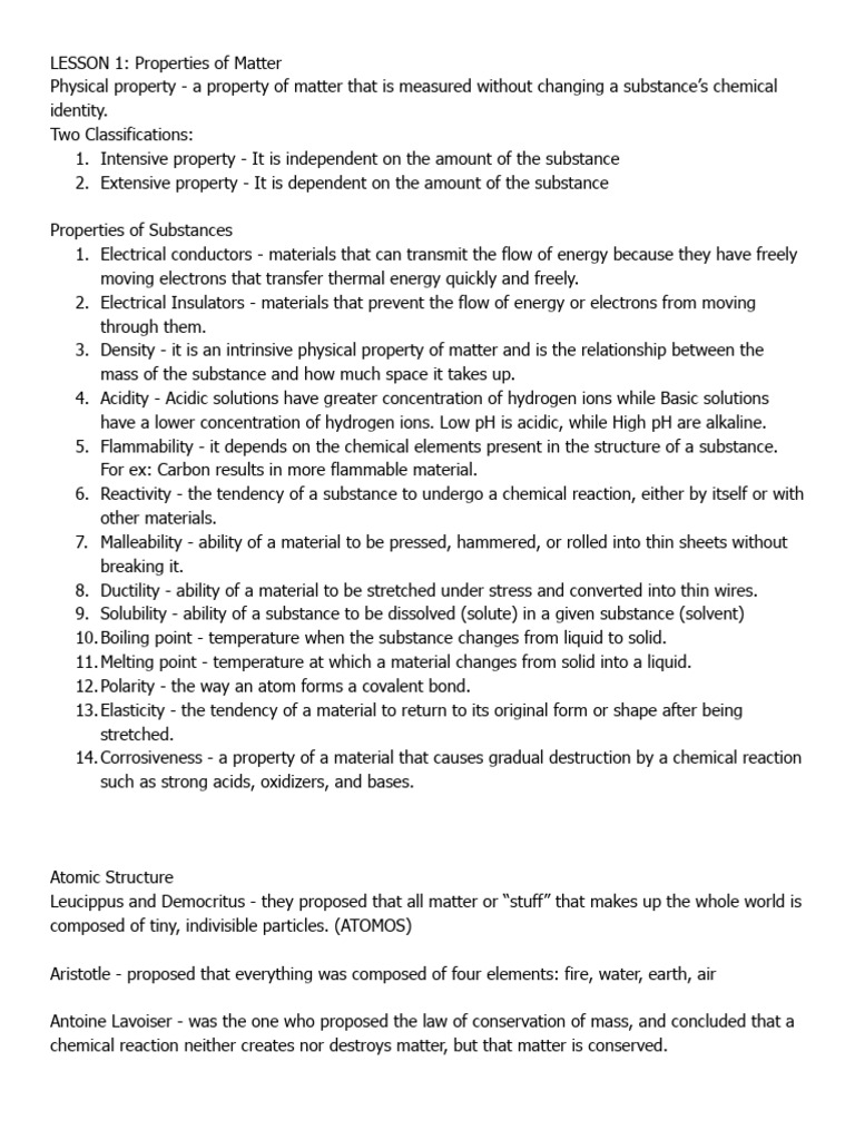 General Chemistry QTR 1 Exam Reviewer | PDF