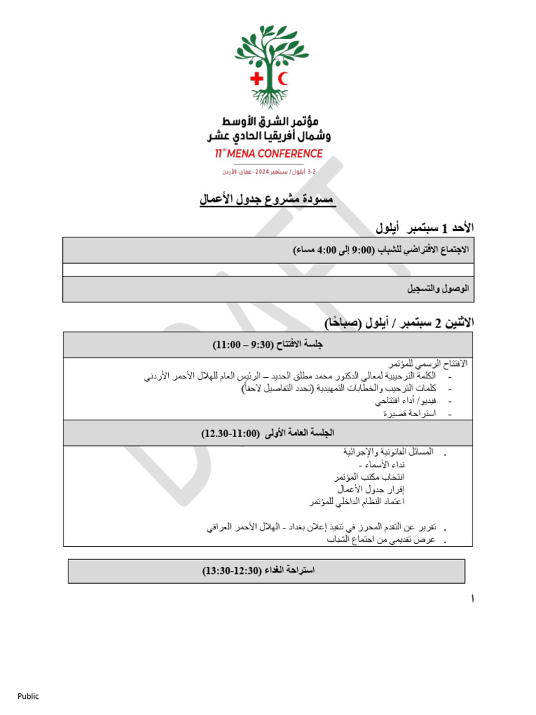 11th Amman MENA Conference Agenda Arabic - 250724 | PDF