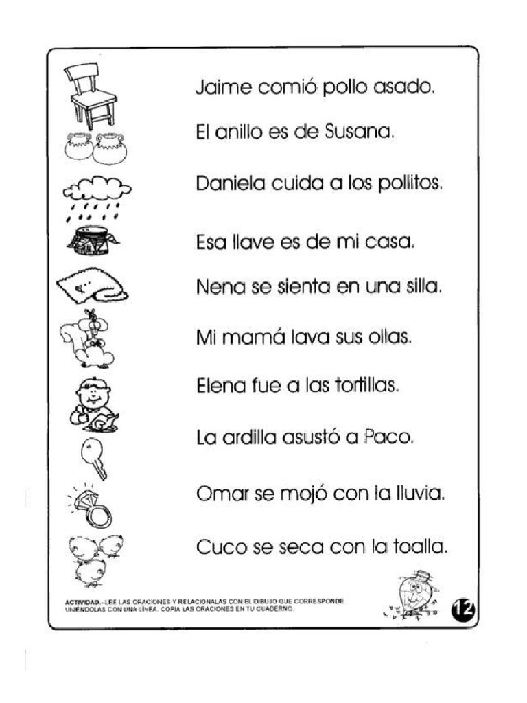Ejercicio de Oraciones Primer Grado | PDF