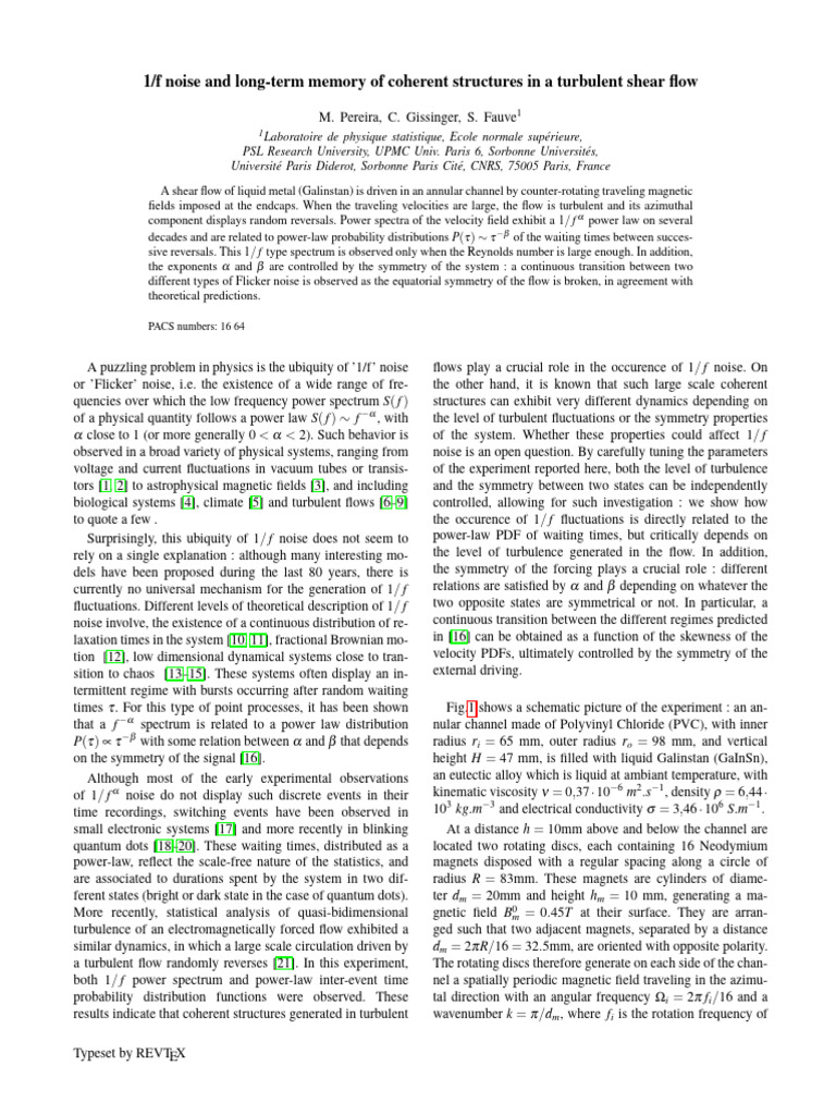 1/f Noise and Long-Term Memory of Coherent Structures in A Turbulent ...