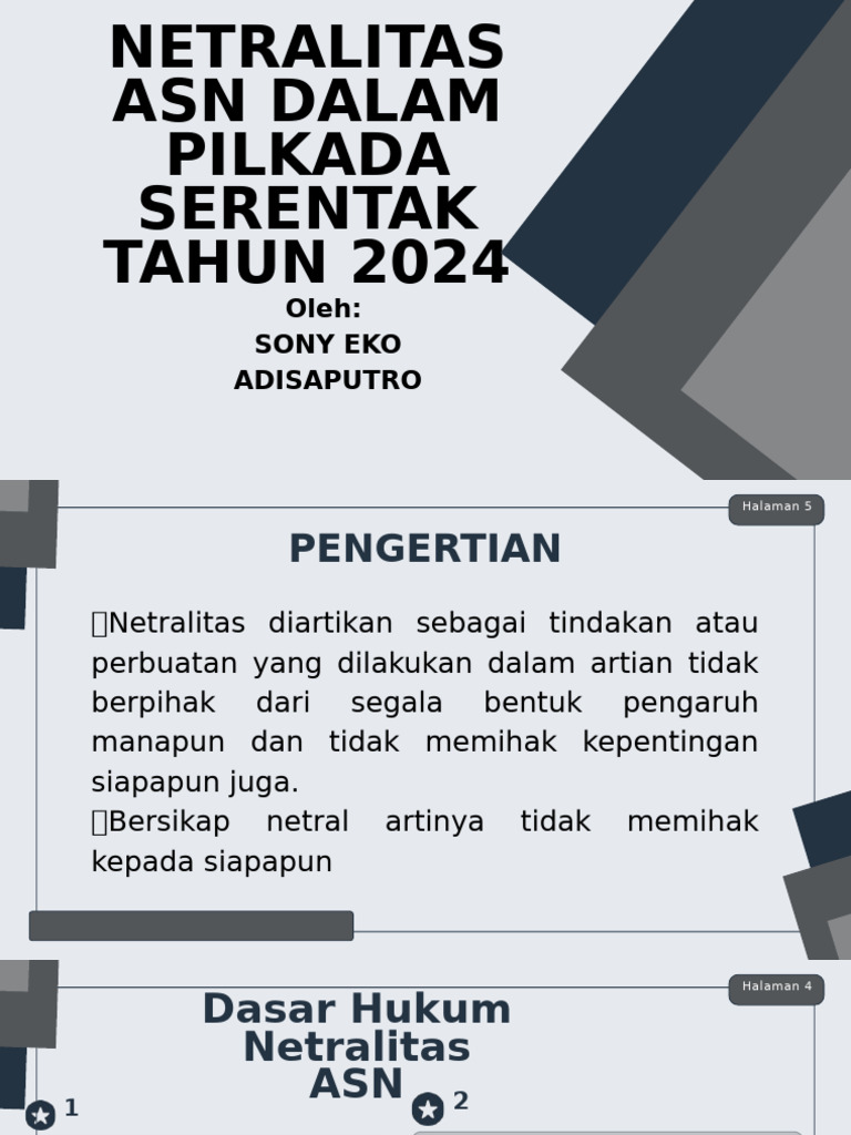 Netralitas Asn Dan Kepala Desa Serta Perangkat Desa | PDF