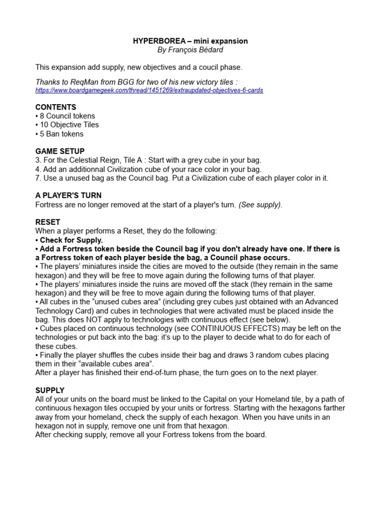 HYPERBOREA – mini expansion | PDF