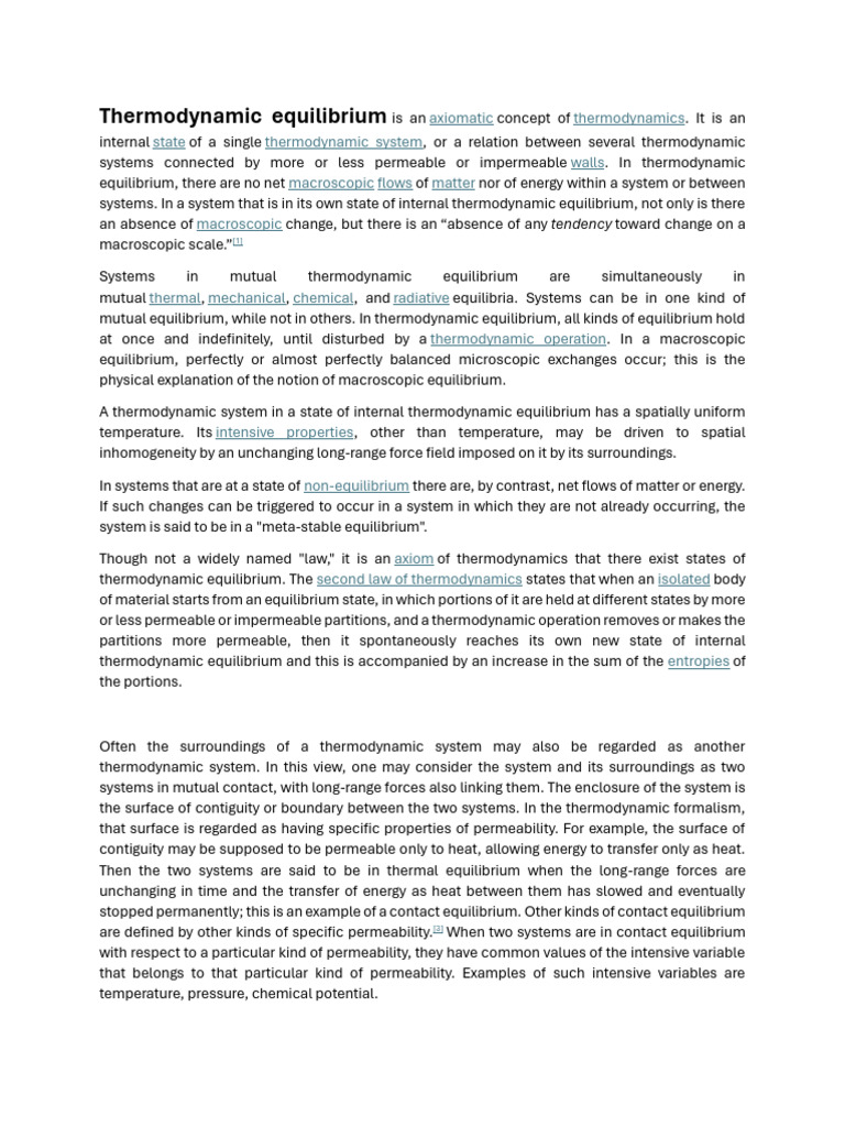 Thermodynamic Equilibrium | PDF