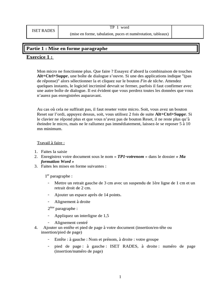 TP1 Word | PDF