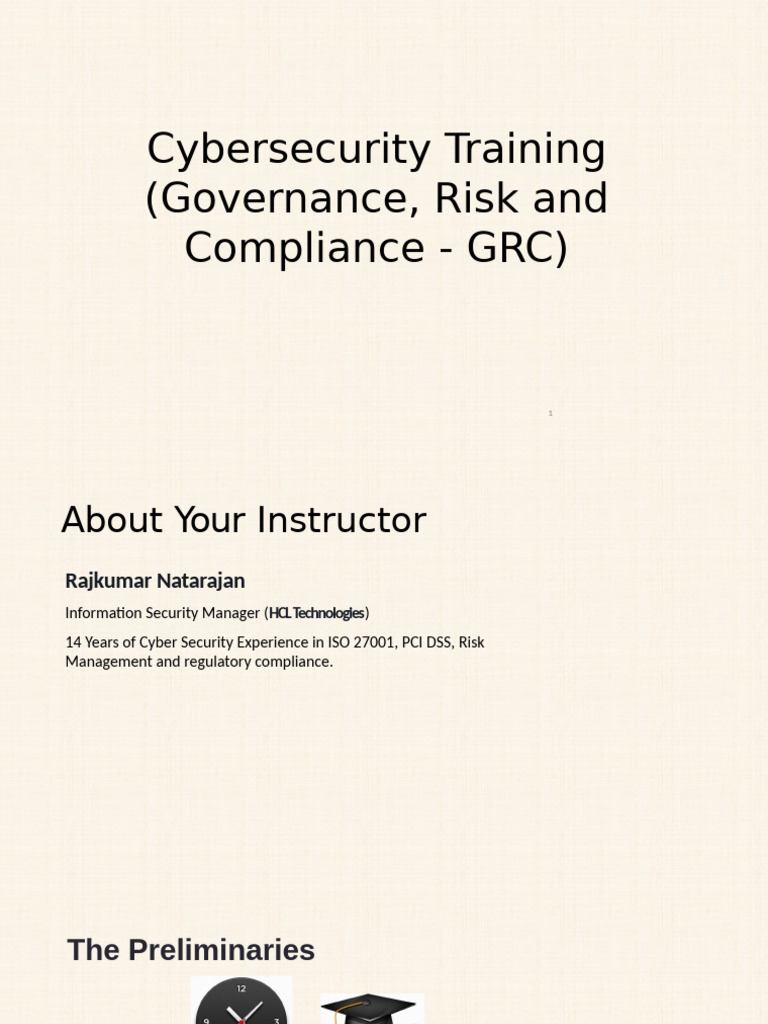 Cyber Security Training (GRC) | PDF