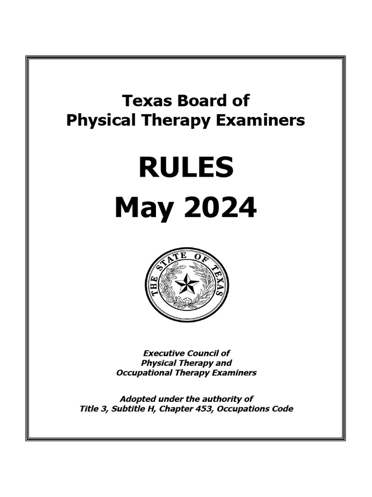 PT Rules effective May 15, 2024 | PDF