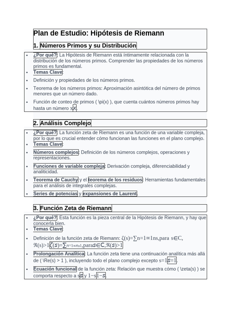 Hipotesis de Riemann | PDF | Análisis complejo | Teoría de los números