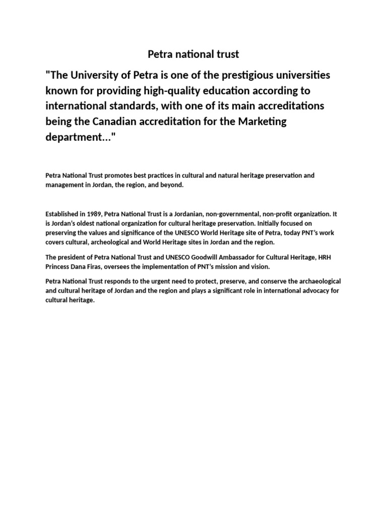 Petra National Trust | PDF