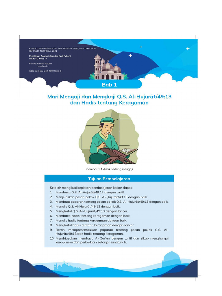 MA Kls - IV PPL.1 Materi Din | PDF | Quran | Islam