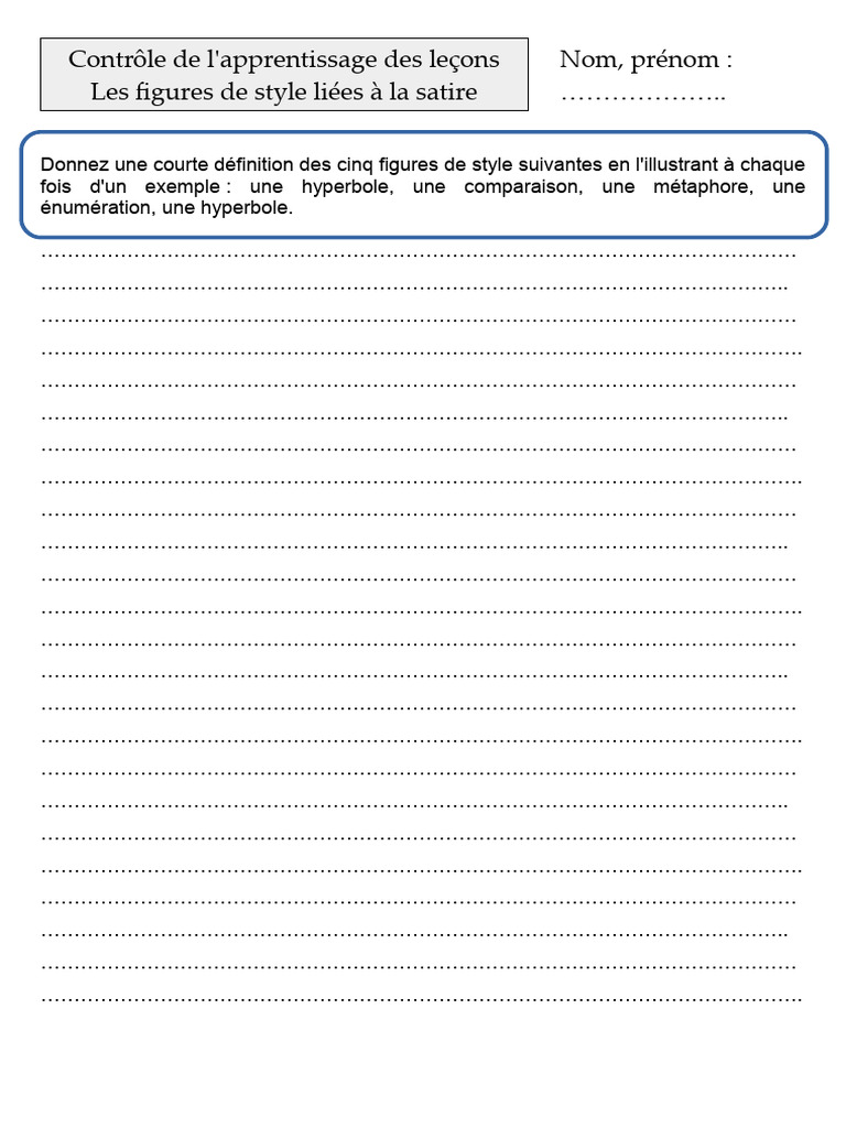 Devoir 2 Figures de style definitif | PDF