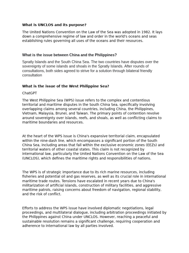 What Is UNCLOS and Its Purpose | PDF | South China Sea | United Nations ...