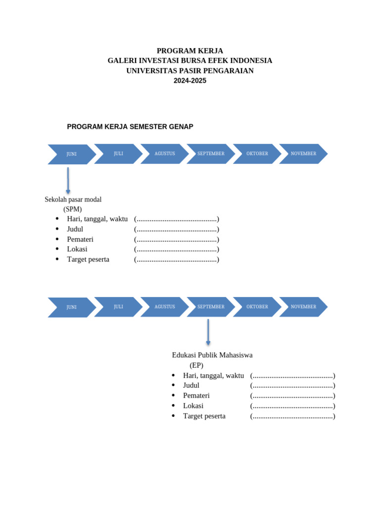 Program Kerja Gibei Upp 1 | PDF