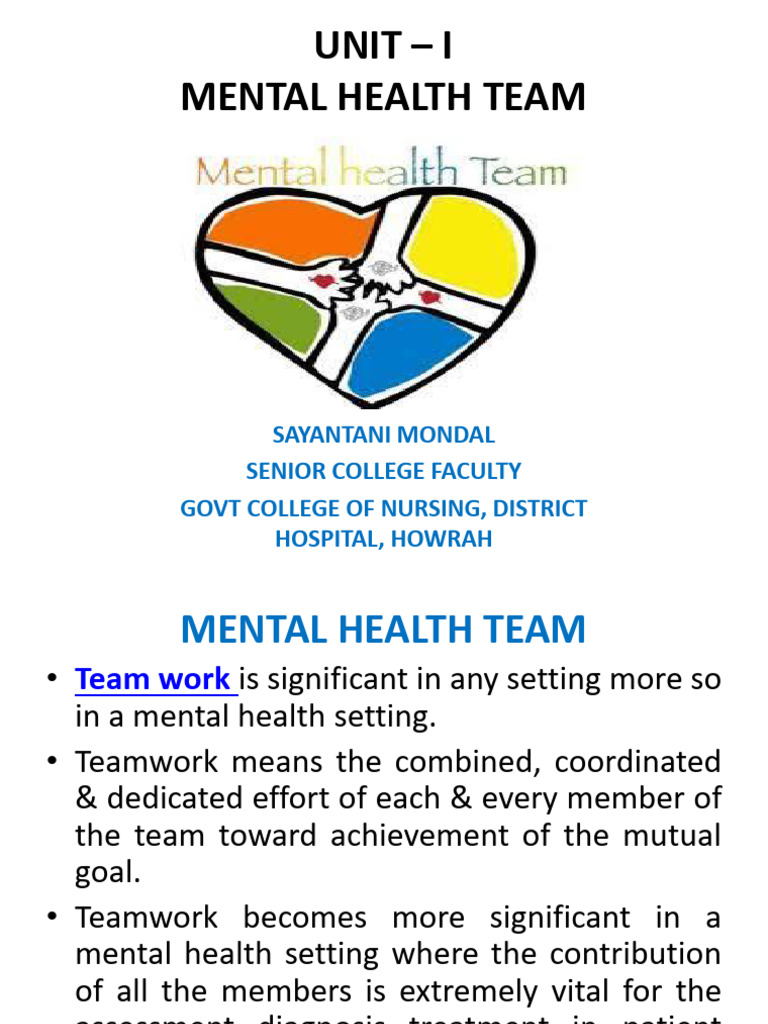 Mental Health Team | PDF