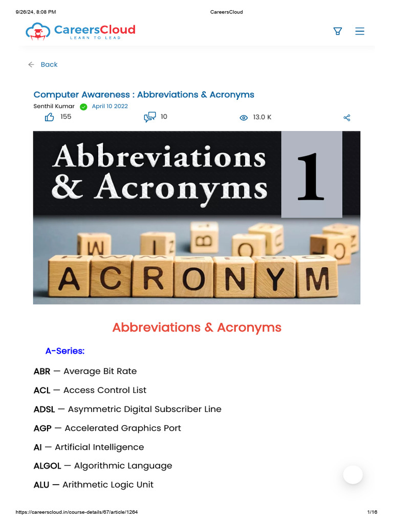 Computer Abbreviations | PDF