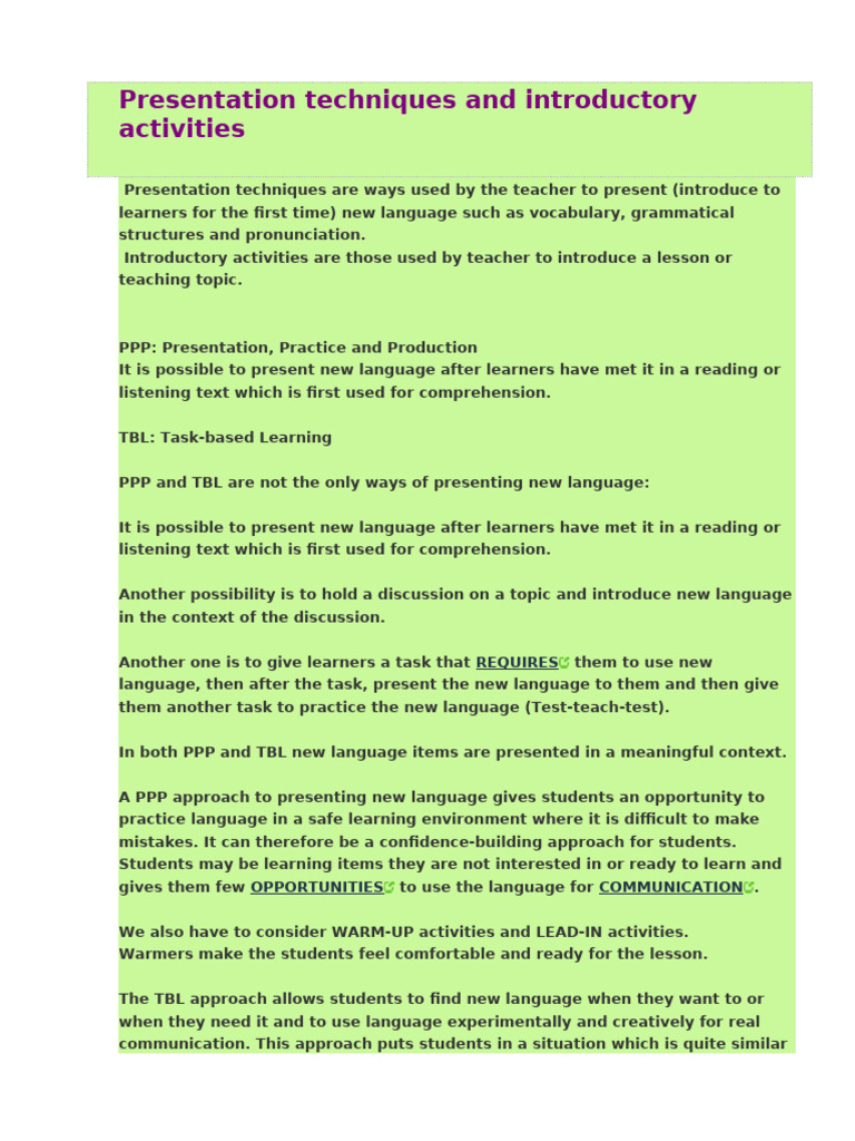 Presentation Techniques | PDF