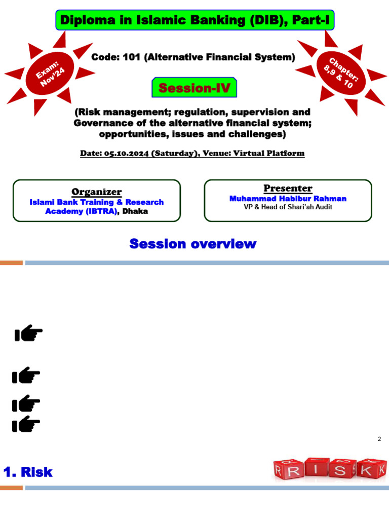 DIB - Nov'24 - Code 101 - Session-IV - Risk Management - Governane ...