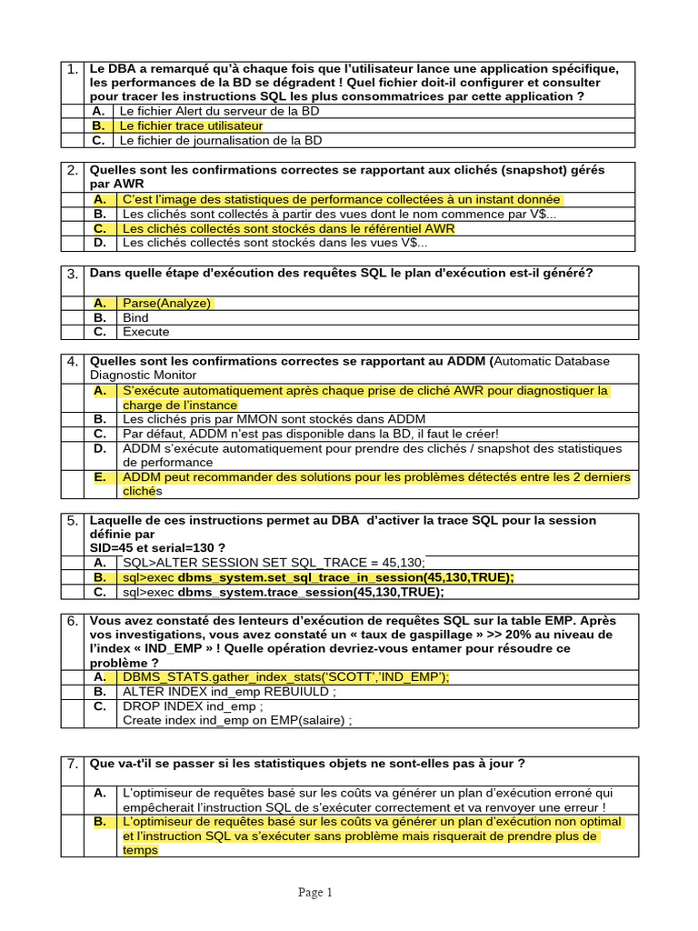 QCM - TuningSQL Revision C02 | PDF | Computing | Information Retrieval