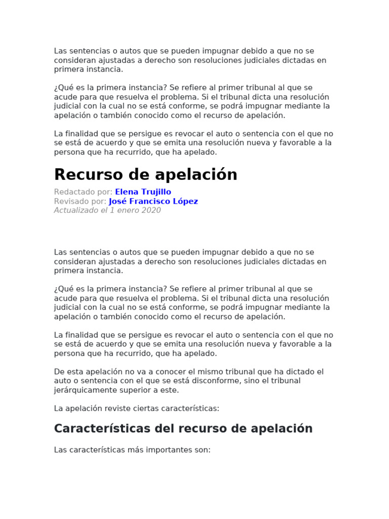 Recurso de Apelación | PDF