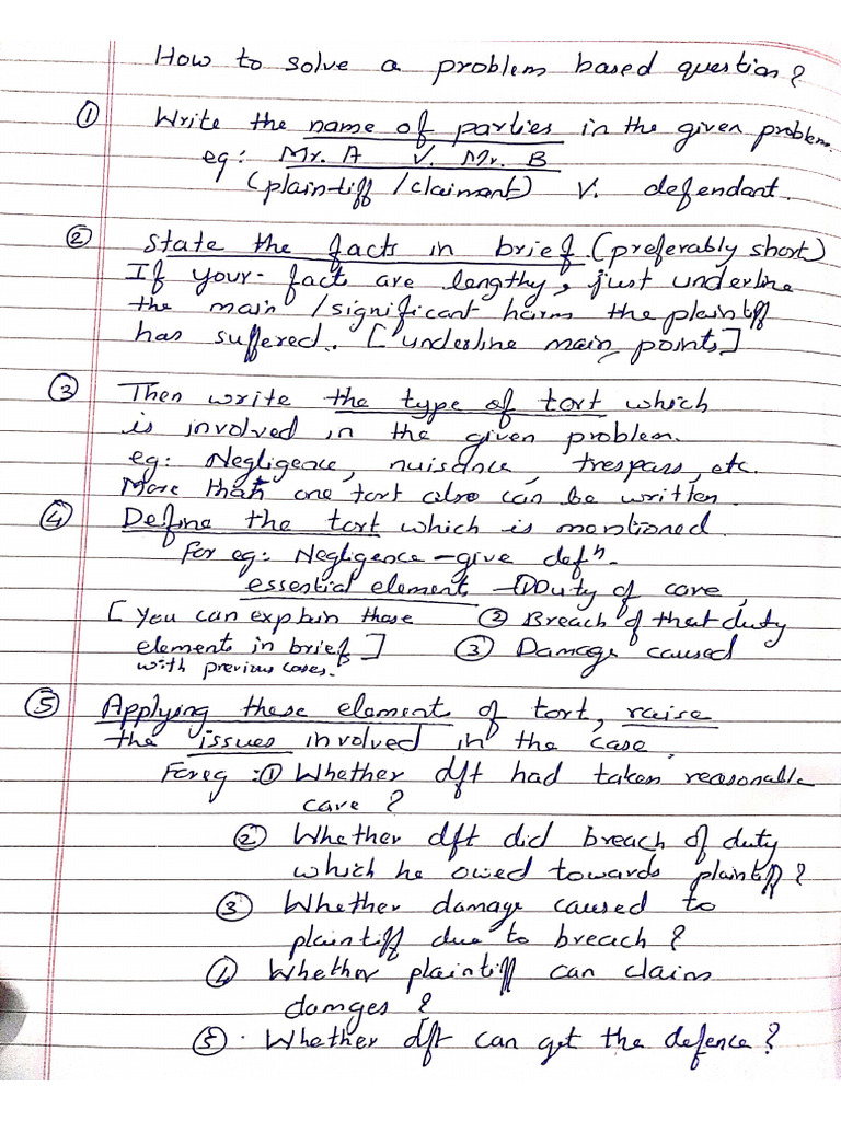 Problem Solving in Tort | PDF