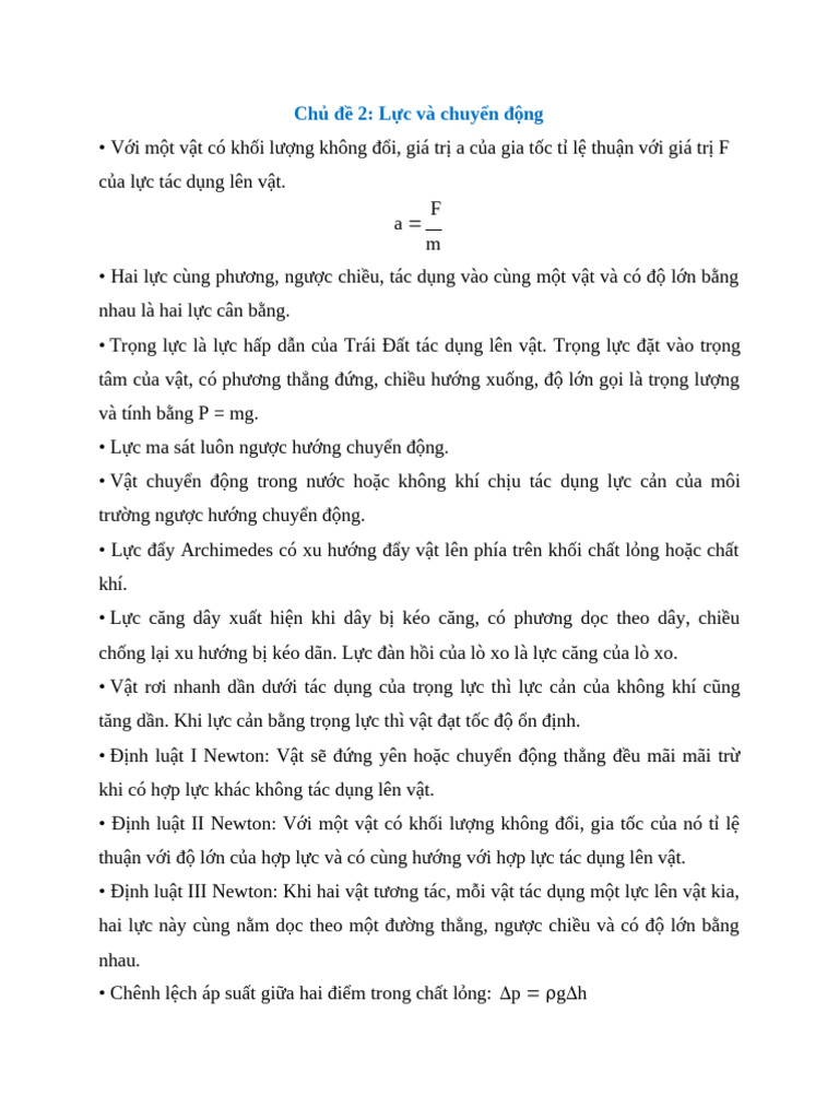 Sach Bai Tap Vat Li 10 Chu de 2 Luc Va Chuyen Dong Canh Dieu | PDF